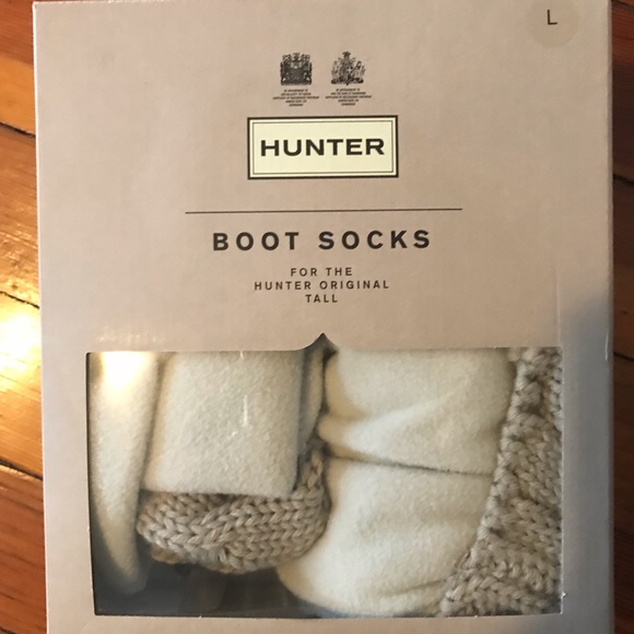 Hunter | Shoes | Cable Knitted Cuff Tall Boot Socks Nib | Poshmark